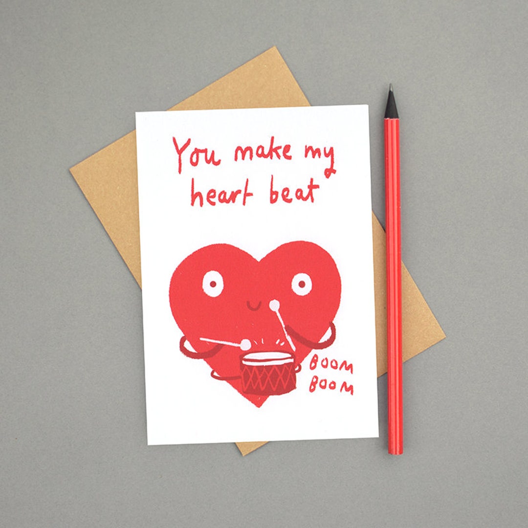 Make My Heart Beat Valentine's Day Love Card - Etsy