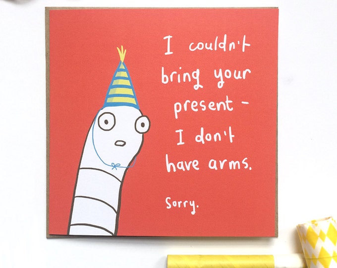Funny Worm Birthday Card - Etsy