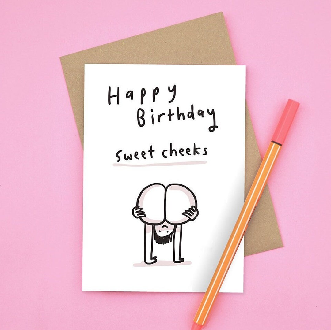 Sweet Cheeks Cheeky Birthday Card - Etsy