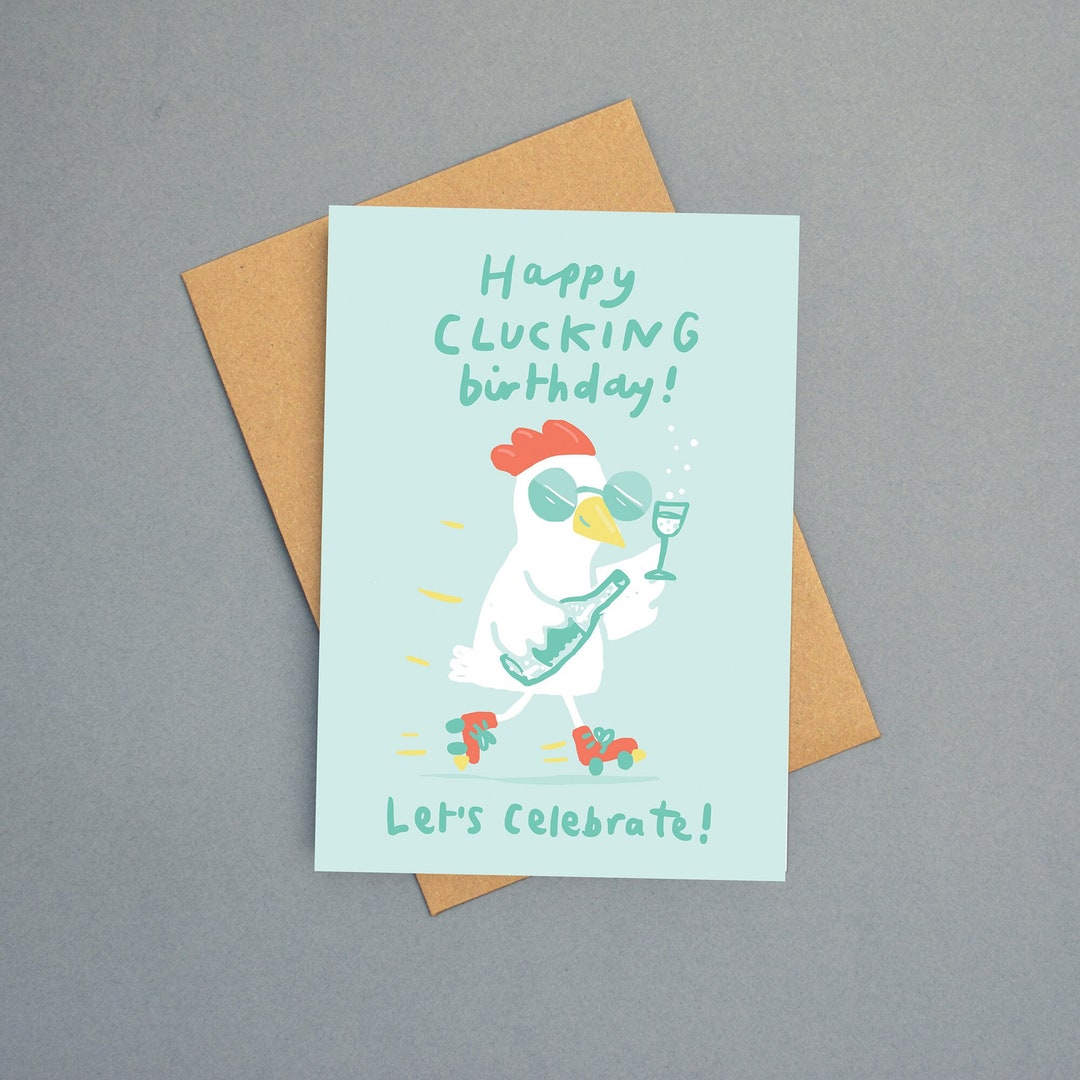 Happy Clucking Birthday Card - Etsy