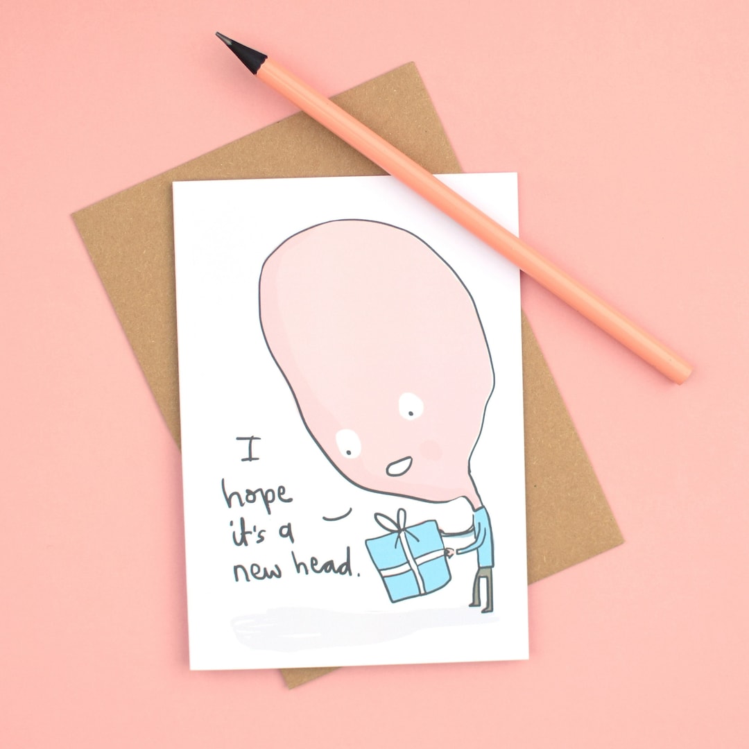 Funny New Head Birthday Card - Etsy UK