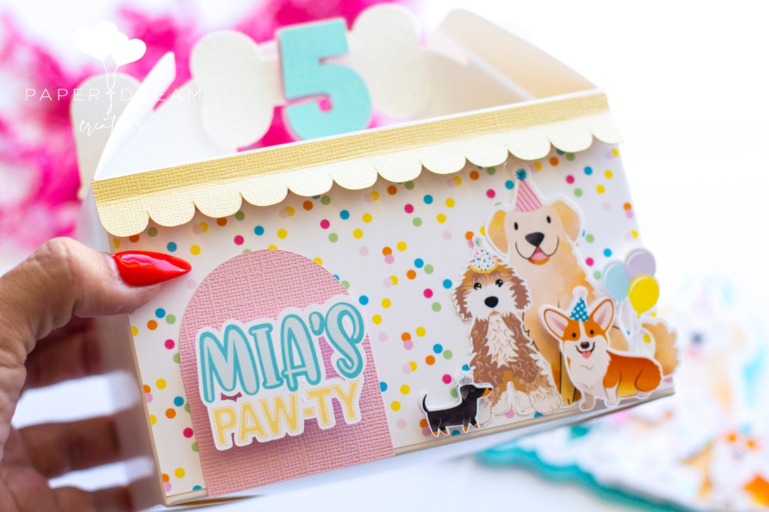 SET OF 6 Sprinkles Pawty PUPPY Favor Boxes / Puppy Favor Boxes / Doggie ...