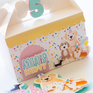 SET OF 6 Sprinkles Pawty PUPPY Favor Boxes / Puppy Favor Boxes / Doggie ...