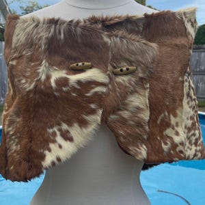 Vintage Authentic Cowhide Fur Wrap Country, Western, Fur Stole, or ...