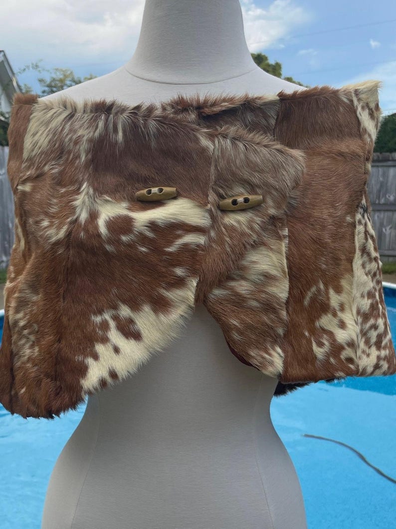 Vintage Authentic Cowhide Fur Wrap Country, Western, Fur Stole, or ...