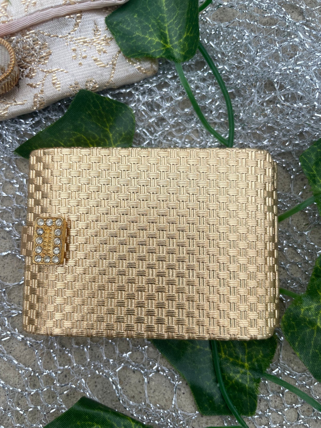 Vintage Max Factor Golden Weave Compact - Etsy