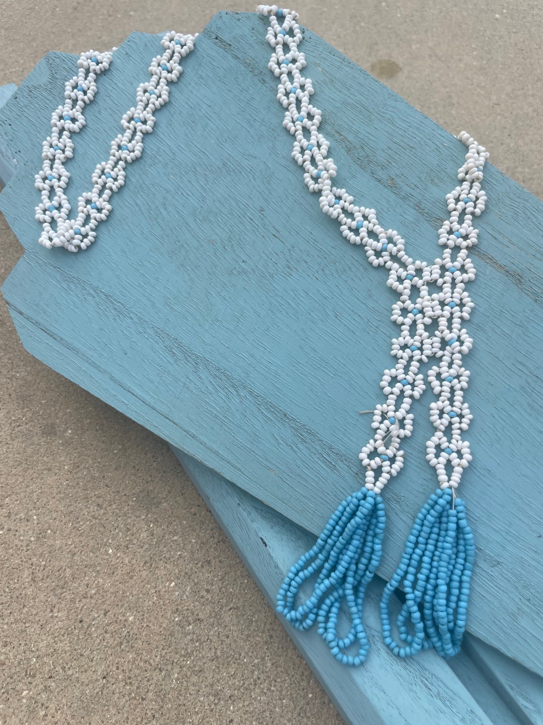 Vintage 1960s Native American Beaded Tassel Necklace - Etsy