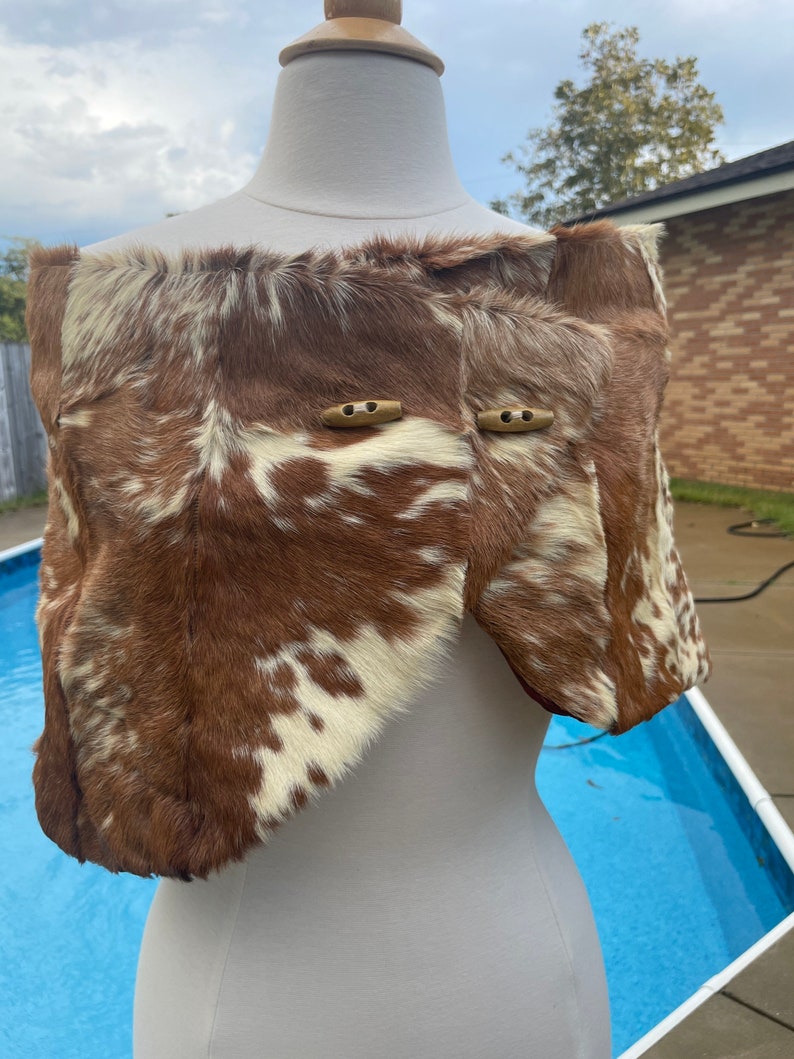 Vintage Country, Western, Fur Stole, Wrap or Caplet in Cowhide Size Xl ...