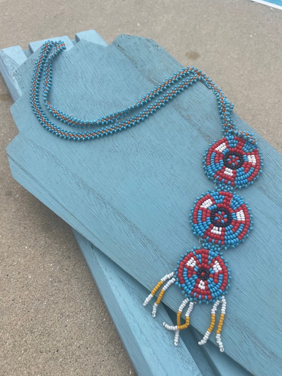 1960s vintage Native American beaded necklace - Gem