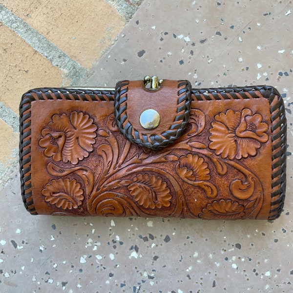 Tooled Western Wallet - Etsy