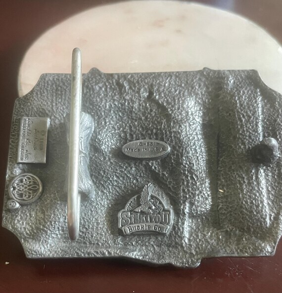 vintage siskiyou pewter belt buckle with lighthouse, … - Gem