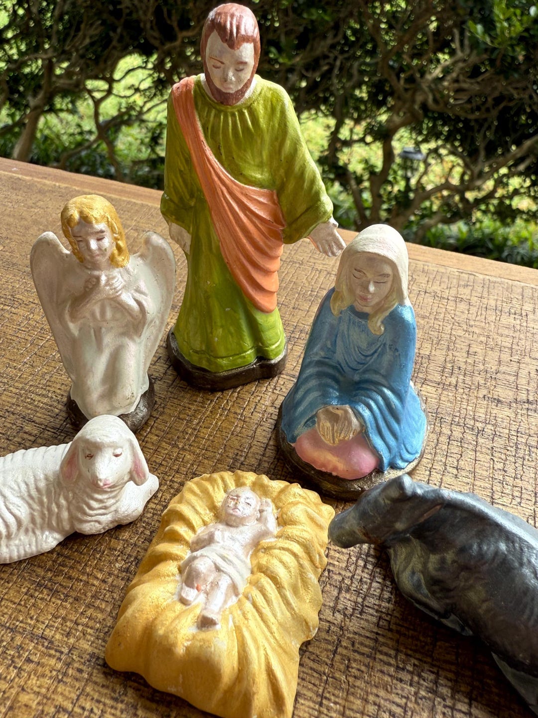 Vintage Hand Painted, 6 Piece Chalkware Nativity Set - Etsy