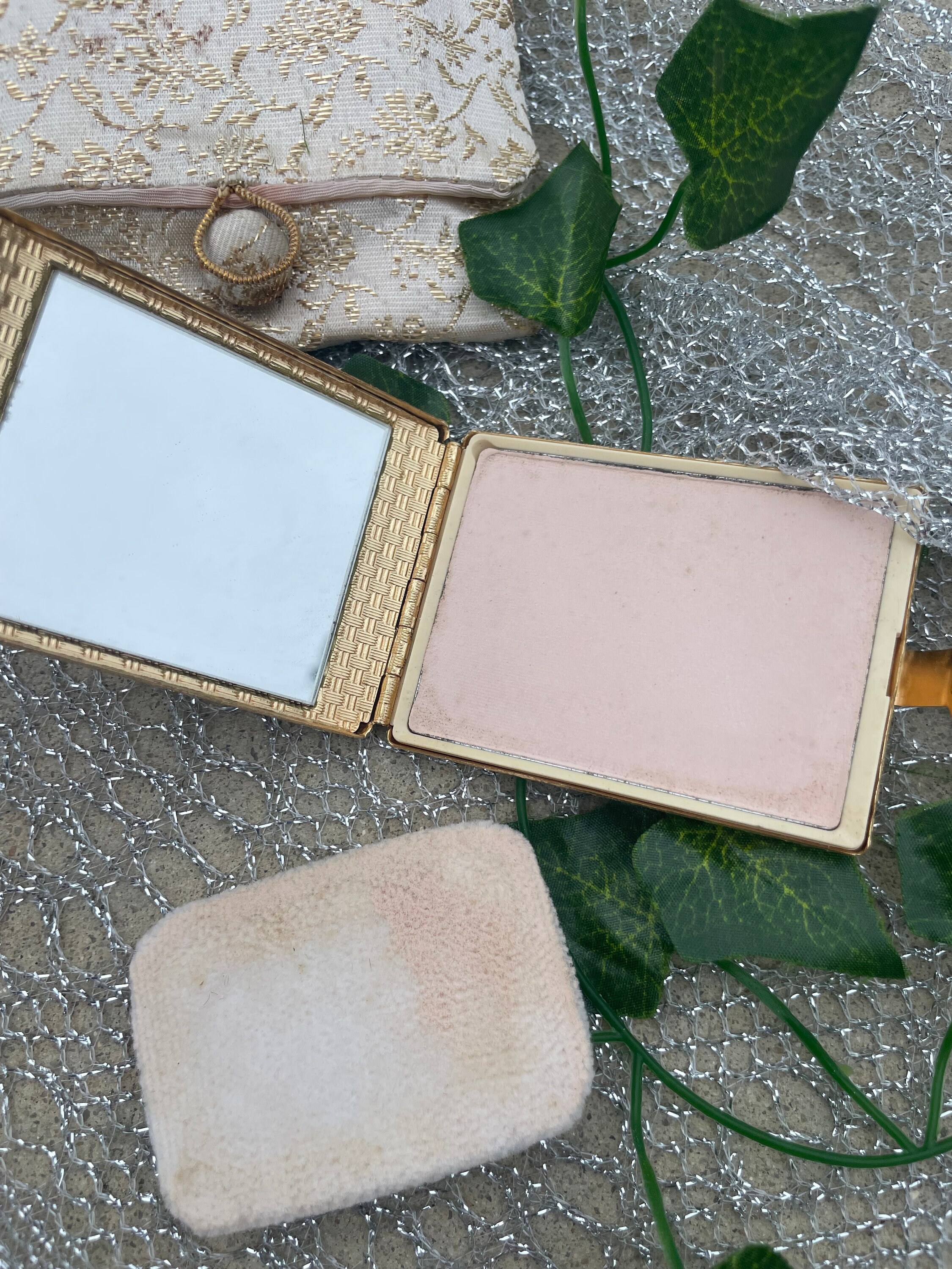 Vintage Max Factor Golden Weave Compact With Brocade Case - Etsy