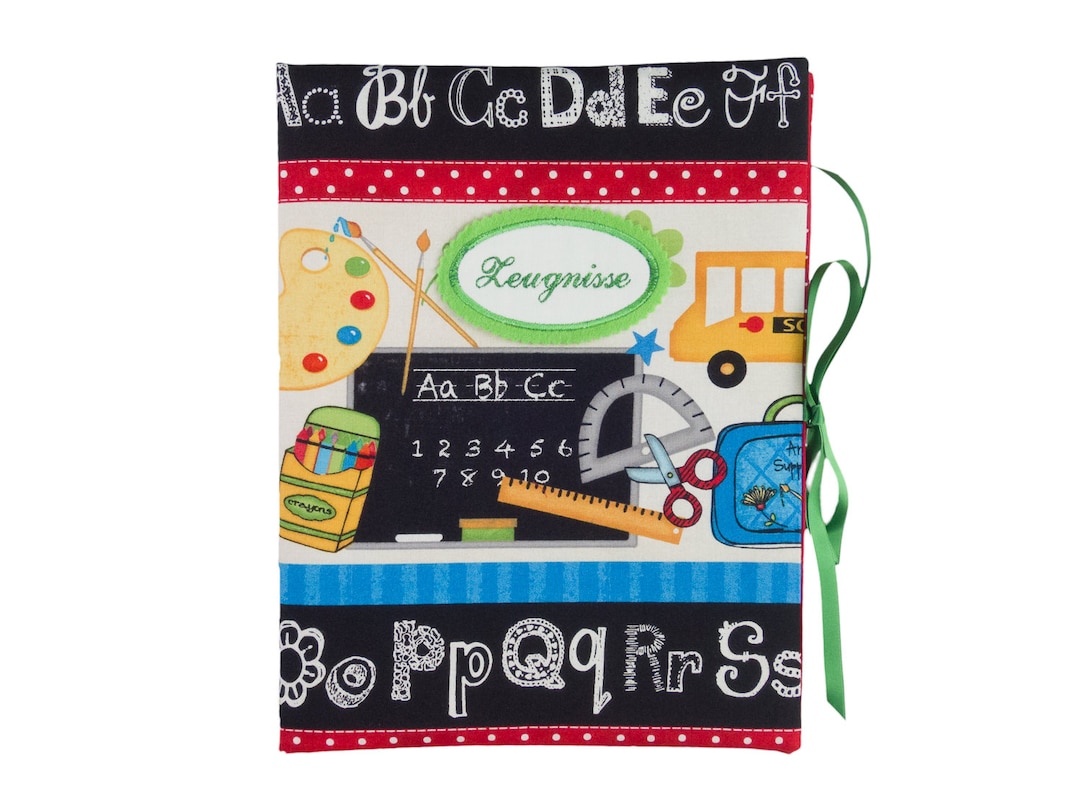 Zeugnismappe - Sammelmappe DIN A4 - 30 Sichthüllen - Schule ABC bunt ...