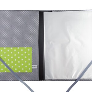 Zeugnismappe Sammelmappe DIN A4 30 Sichthüllen Kleine Sterne Grün Weiß ...