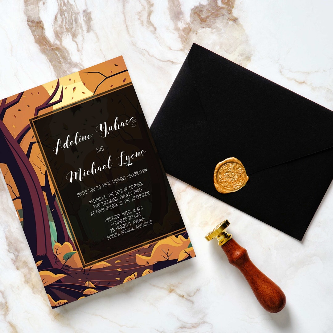 Fall Wedding Invites Digital Download Autumn Wedding Invitations ...