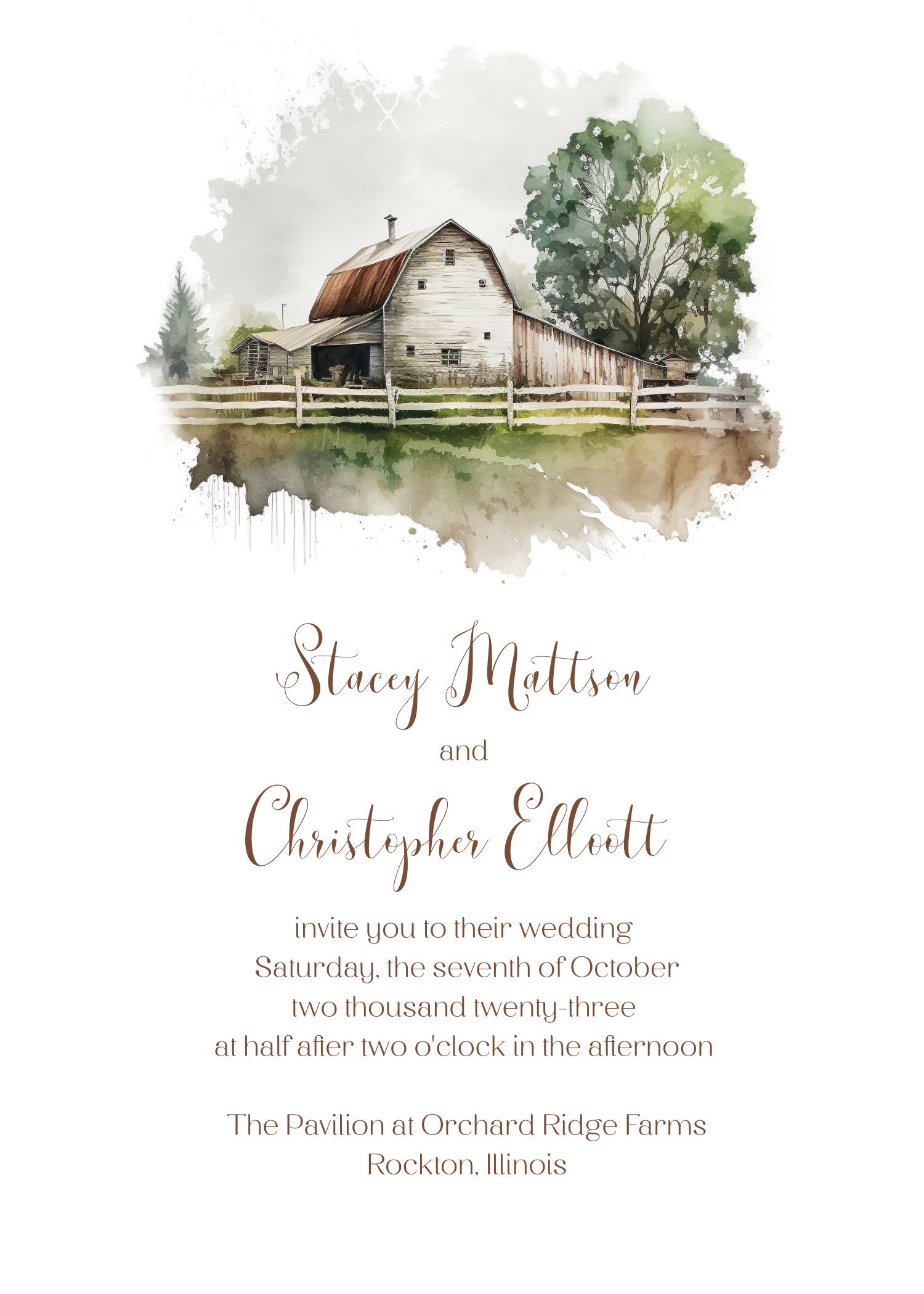 Rustic Barn Wedding Invitation Download, Country Farm Design, Cheap ...