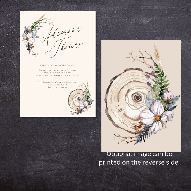 Woodland Fall Wedding Invitations, Digital Download, Autumn Wedding ...