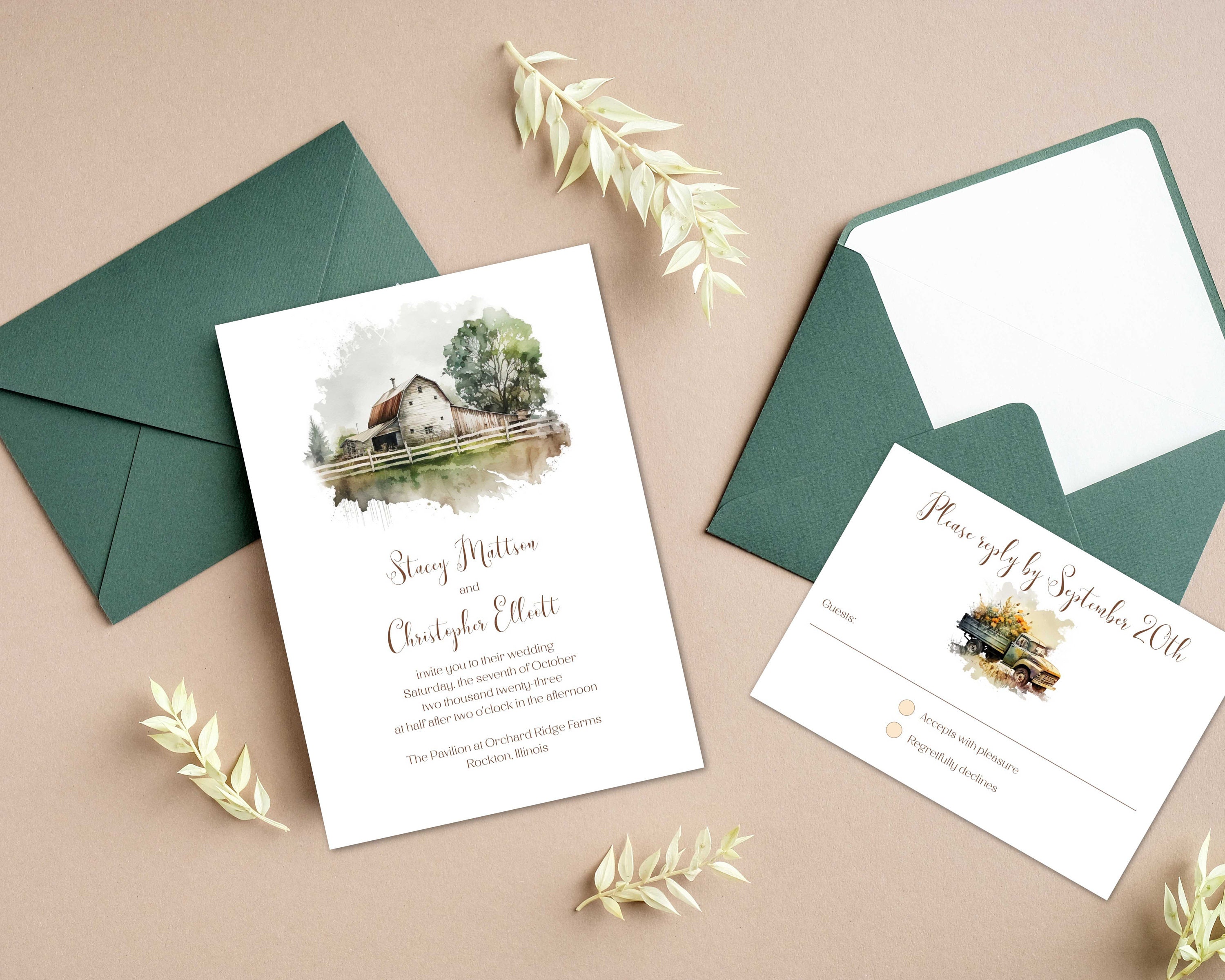 Rustic Barn Wedding Invitation Download, Country Farm Design, Cheap ...