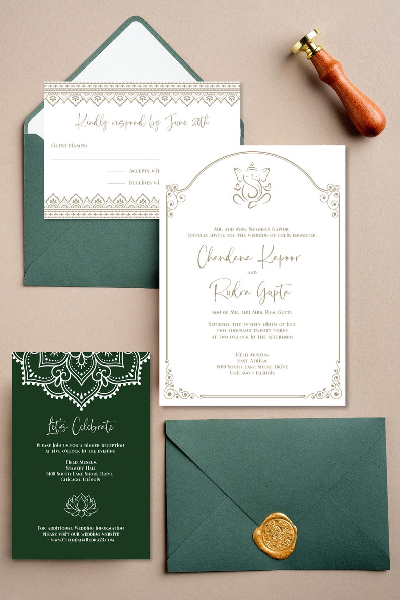 Indian Wedding Invitation Suite | Digital Download | Hindu Wedding ...