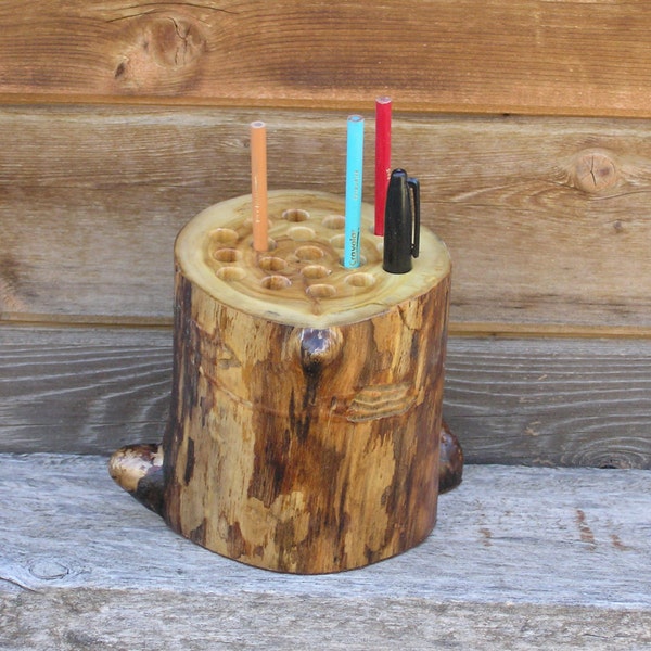 Rustic Pencil Holder - Etsy