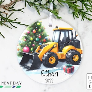 Personalized Truck Ornament, Construction Truck, 2025, Yellow Front ...
