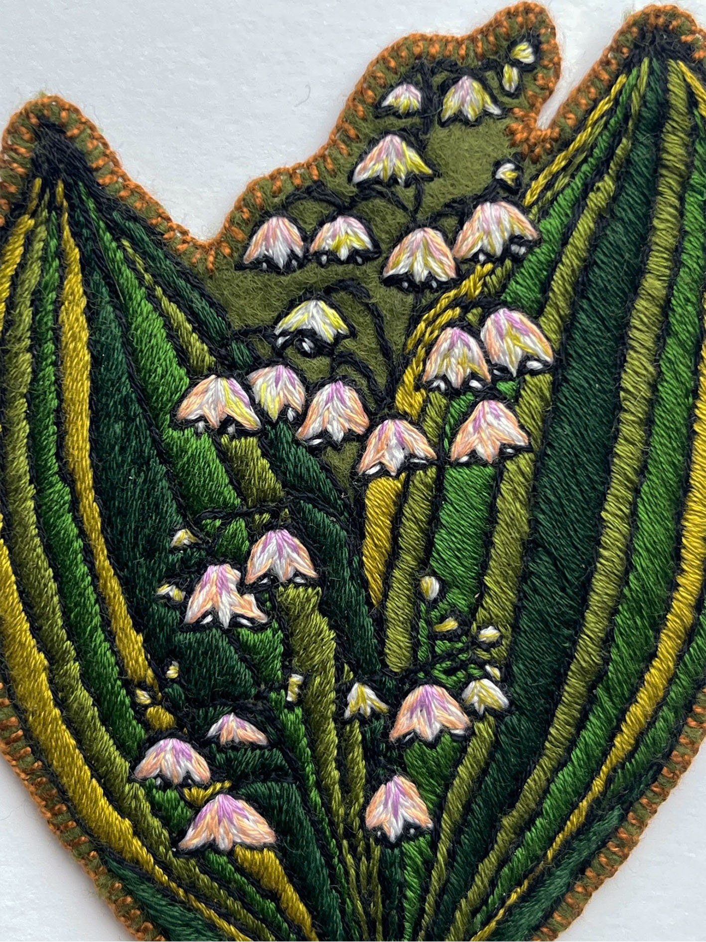 Handmade Botanical Flower Lily of the Valley Patch, Embroidered Sew-on ...