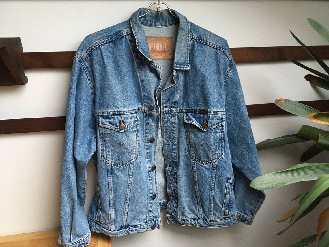 Repurposed Hand Embroidered Denim Jacket Wrangler - Etsy