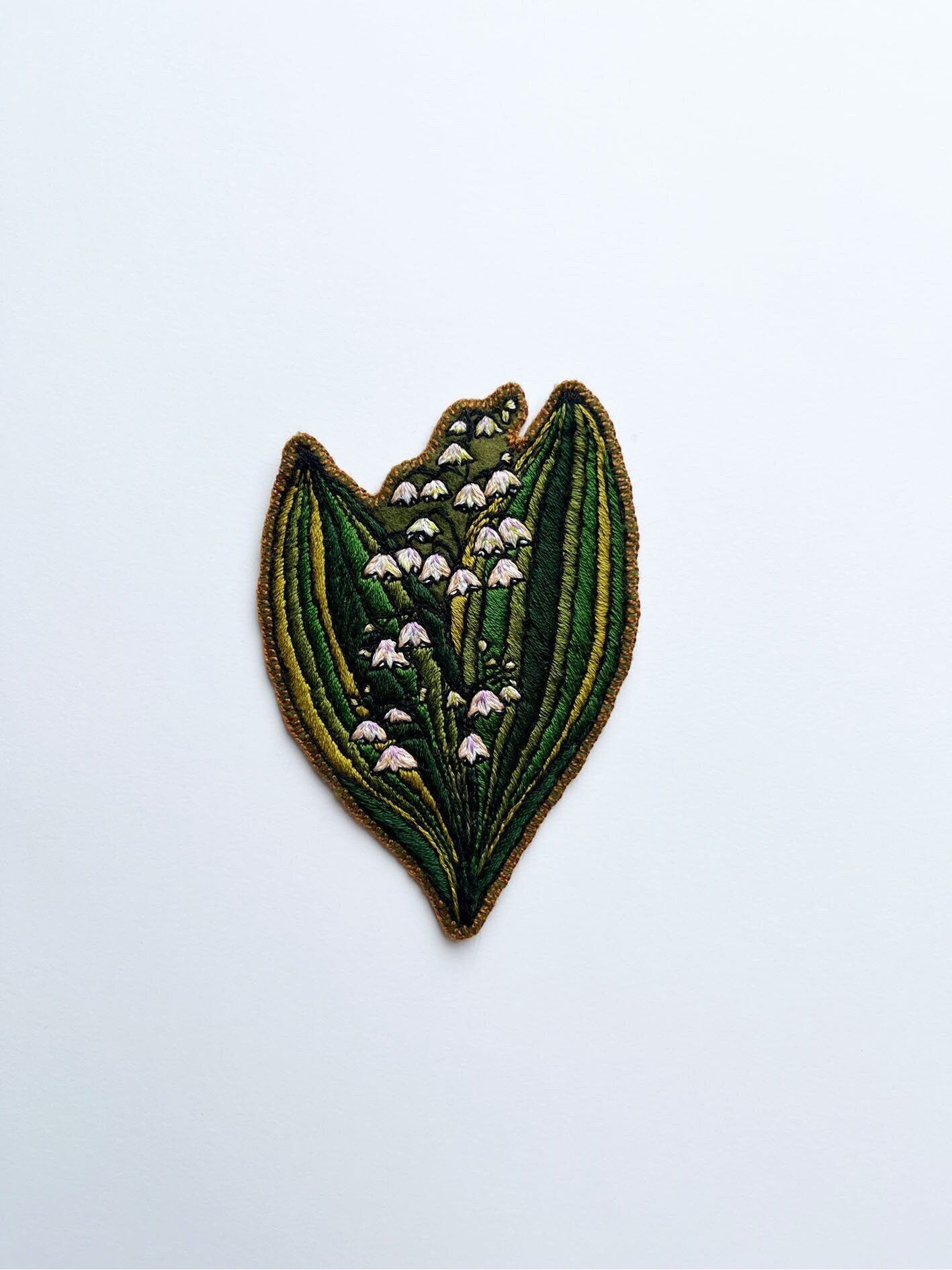 Handmade Botanical Flower Lily of the Valley Patch, Embroidered Sew-on ...