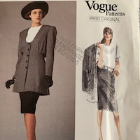 1982 Vintage VOGUE Sewing Pattern Coat & Detachable Lining B36" (2351 ...