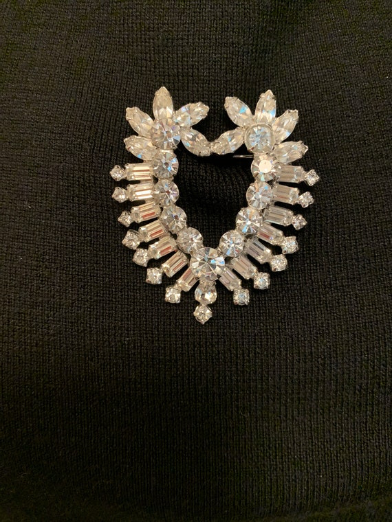 vintage WARNER marked-- HEART/SHIELD shape Rhineston… - Gem