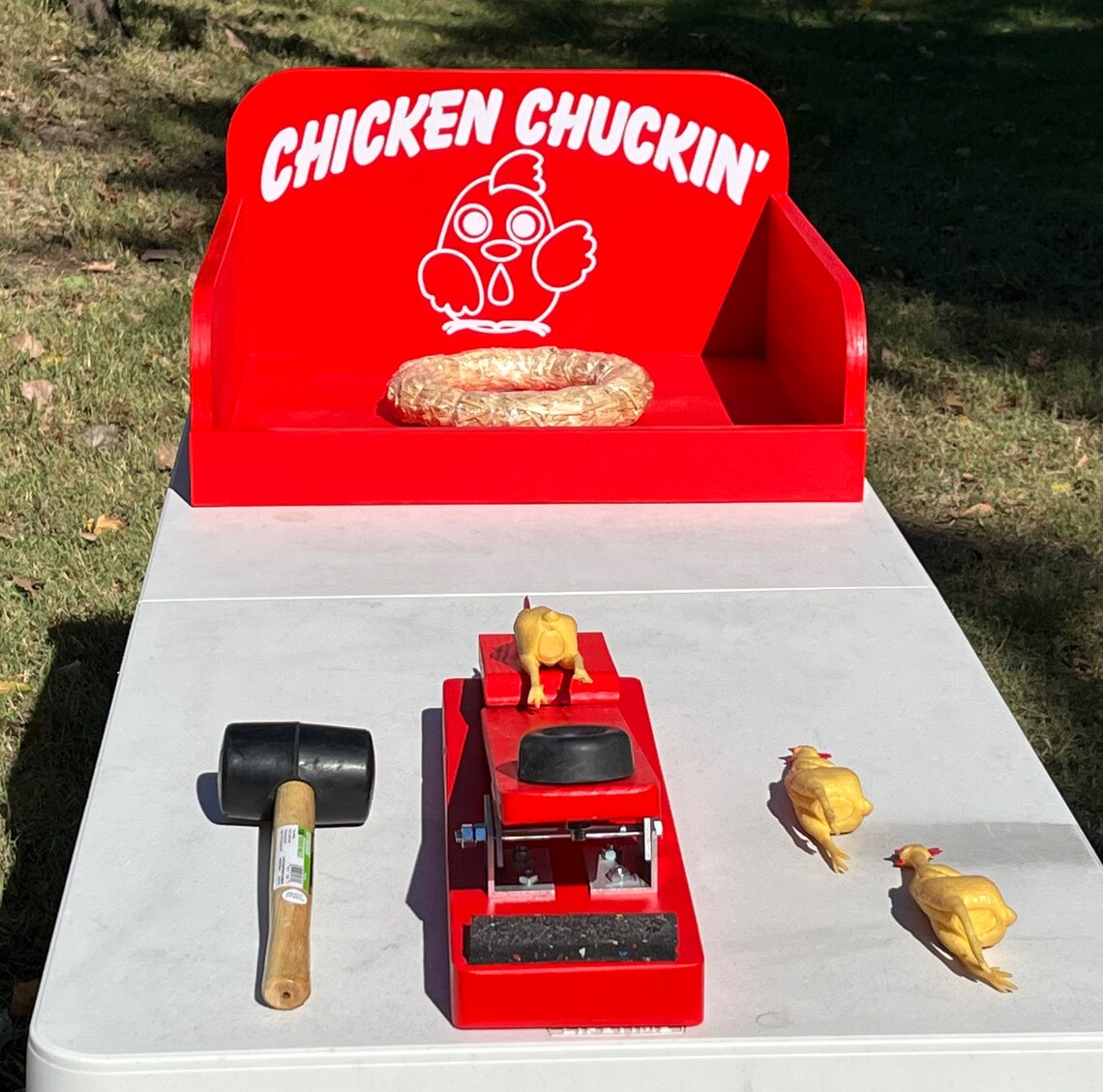 Chicken Chuckin' Carnival Game, Rubber Chicken Launcher - Etsy