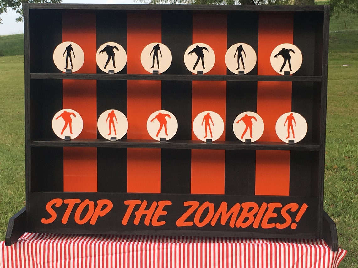 Zombie Shooting Gallery Carnival Game, Halloween Party, Nerf Compatible ...