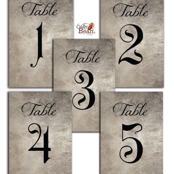 Grey Table Numbers - Etsy