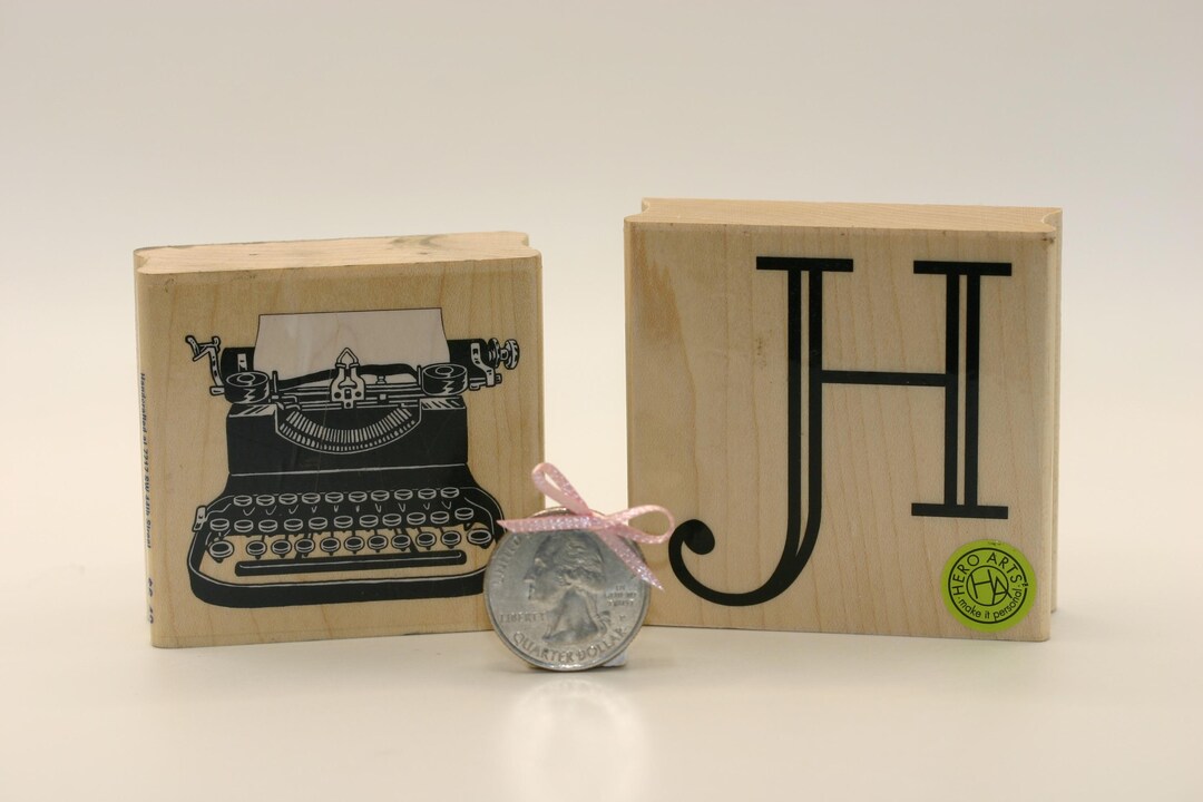 Engraved "h" and Antique Typewriter Stamps - Etsy