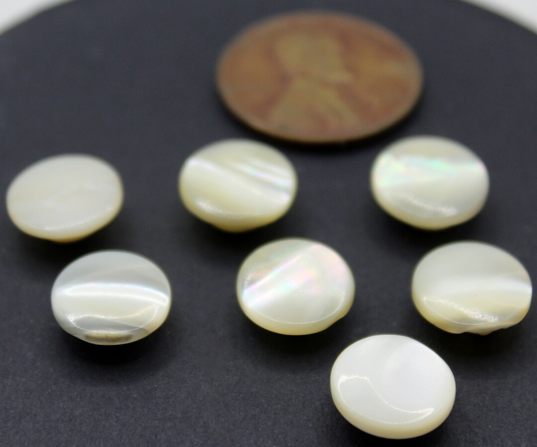 Seven Pearly White Shank Buttons - Etsy