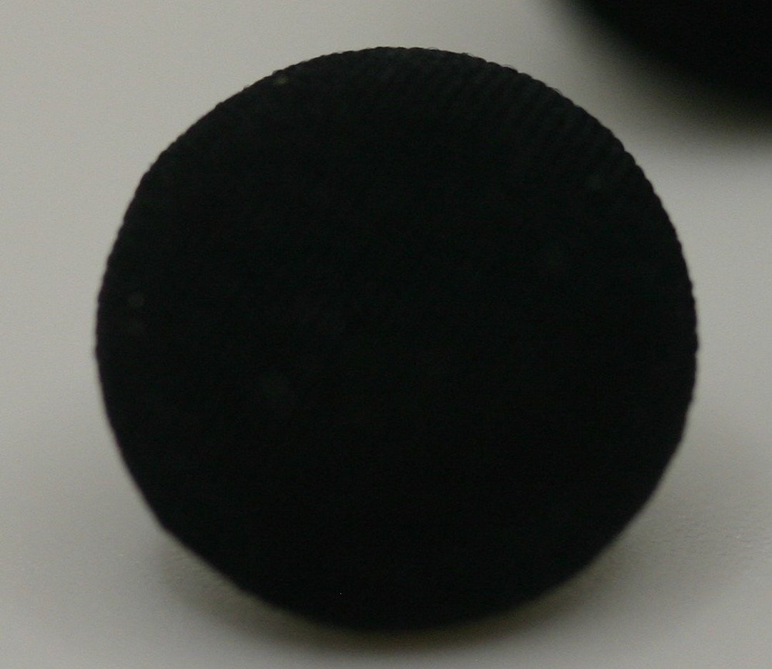 Four Fabric Covered Black Shank Buttons - Etsy