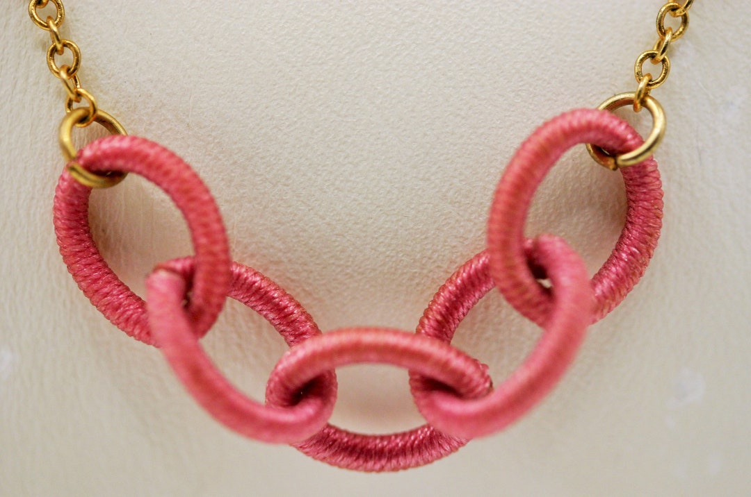 Pink Link Bracelet - Etsy