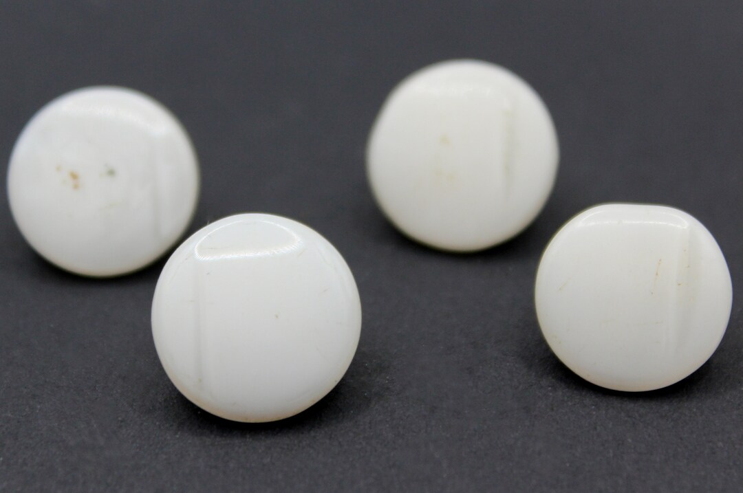 Four Pearly White Shank Buttons - Etsy