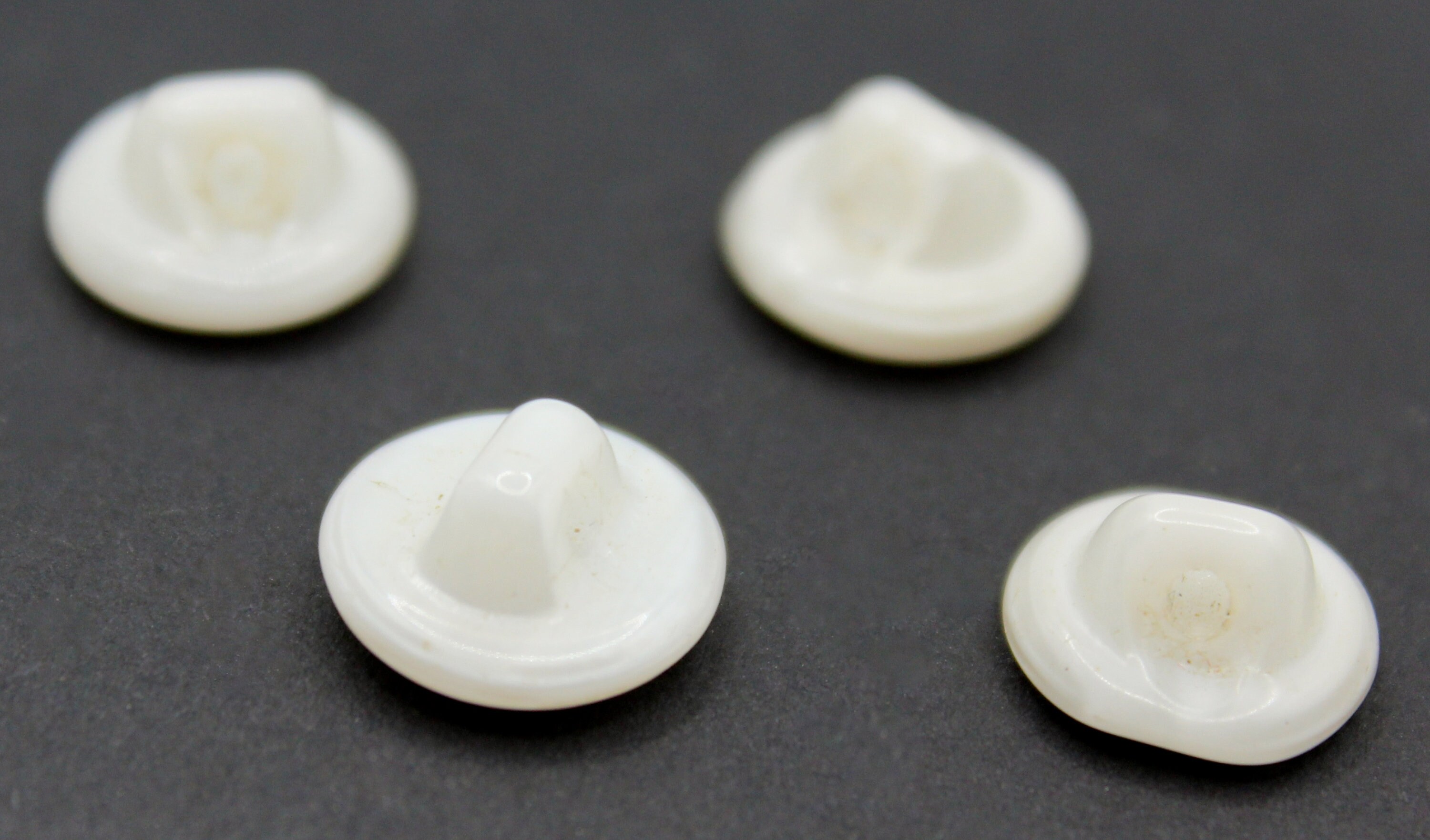 Four Pearly White Shank Buttons - Etsy