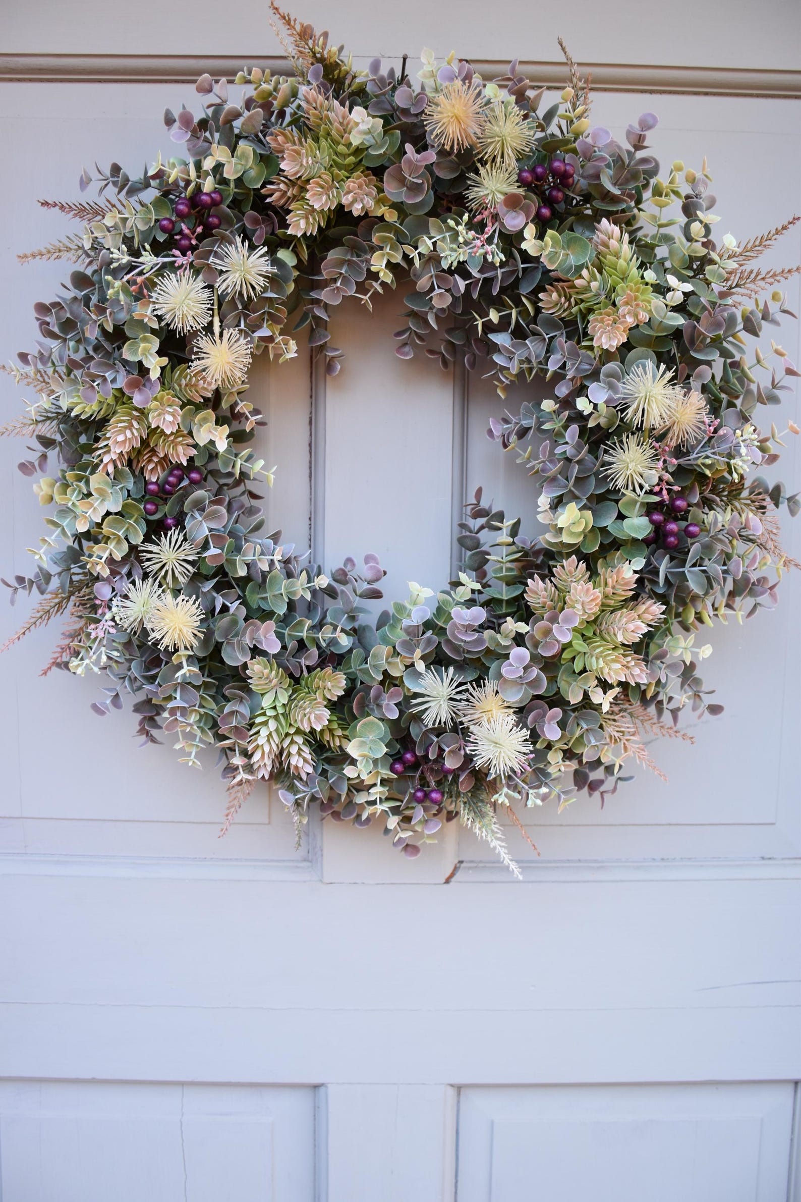 Rustic Farmhouse Wreath, Everyday Eucalyptus Wreath - Etsy