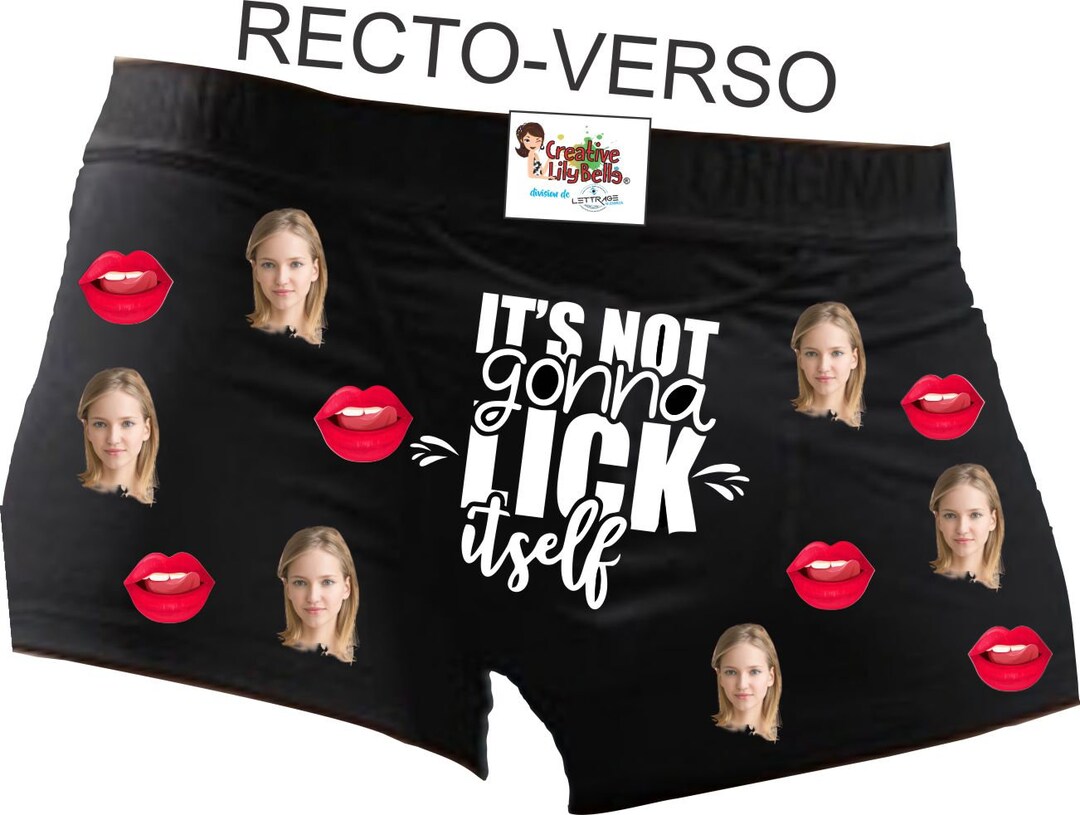 BOXER With Face , CUSTOM Boxer, Personalized Boxer Lick Itself B110 - Etsy