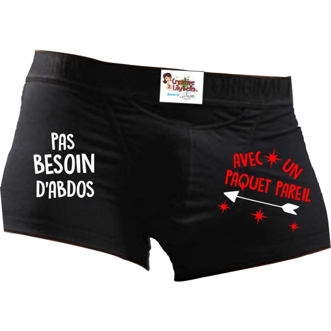 BOXER pas besoin d'abdos b59 - humour - drôle - personnalisé ...