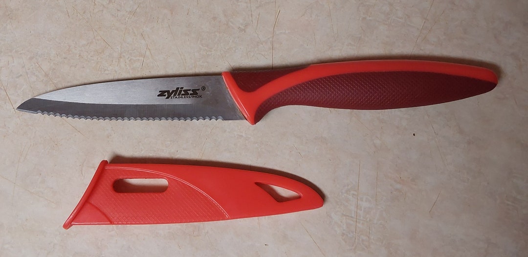 Zyliss Inox Red Handle Stainless Steel Serrated Knife 4 Blade - Etsy