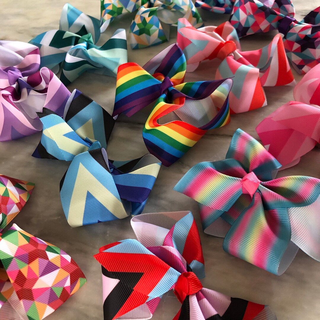 4 Inch Hair Bow, 5 for 5 Bows, Four Inch Hair Bow NO CLIP, Classic Loop ...