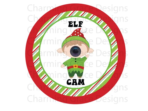 Elf Cam Santa Digital Download PNG Printable Round Circle Sign - Etsy