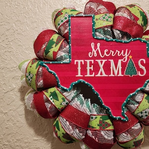 Merry Texmas Wreath - Bright Colors - Deco Mesh - Handmade - Etsy