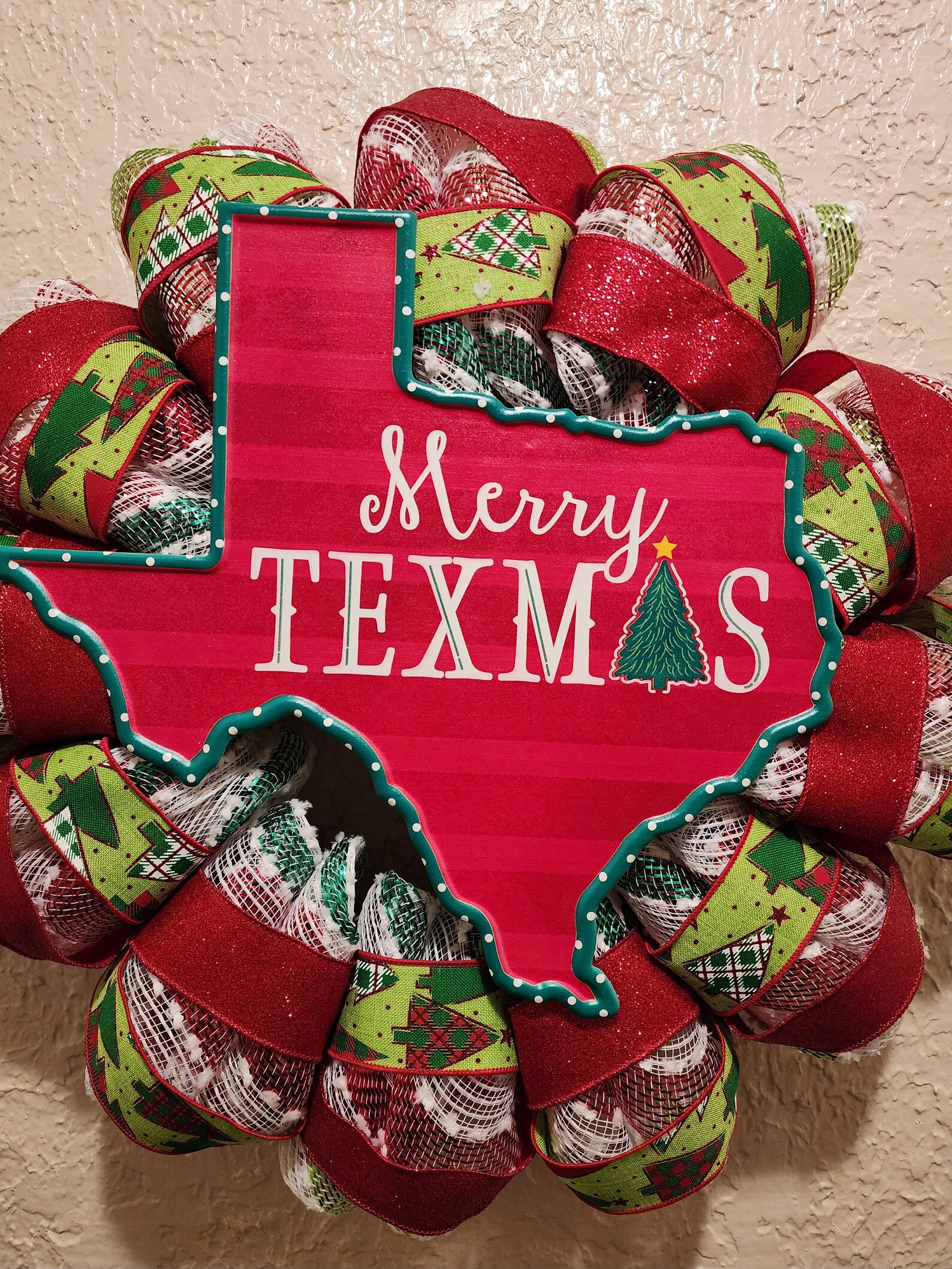 Merry Texmas Wreath - Bright Colors - Deco Mesh - Handmade - Etsy