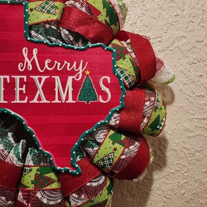 Merry Texmas Wreath - Bright Colors - Deco Mesh - Handmade - Etsy