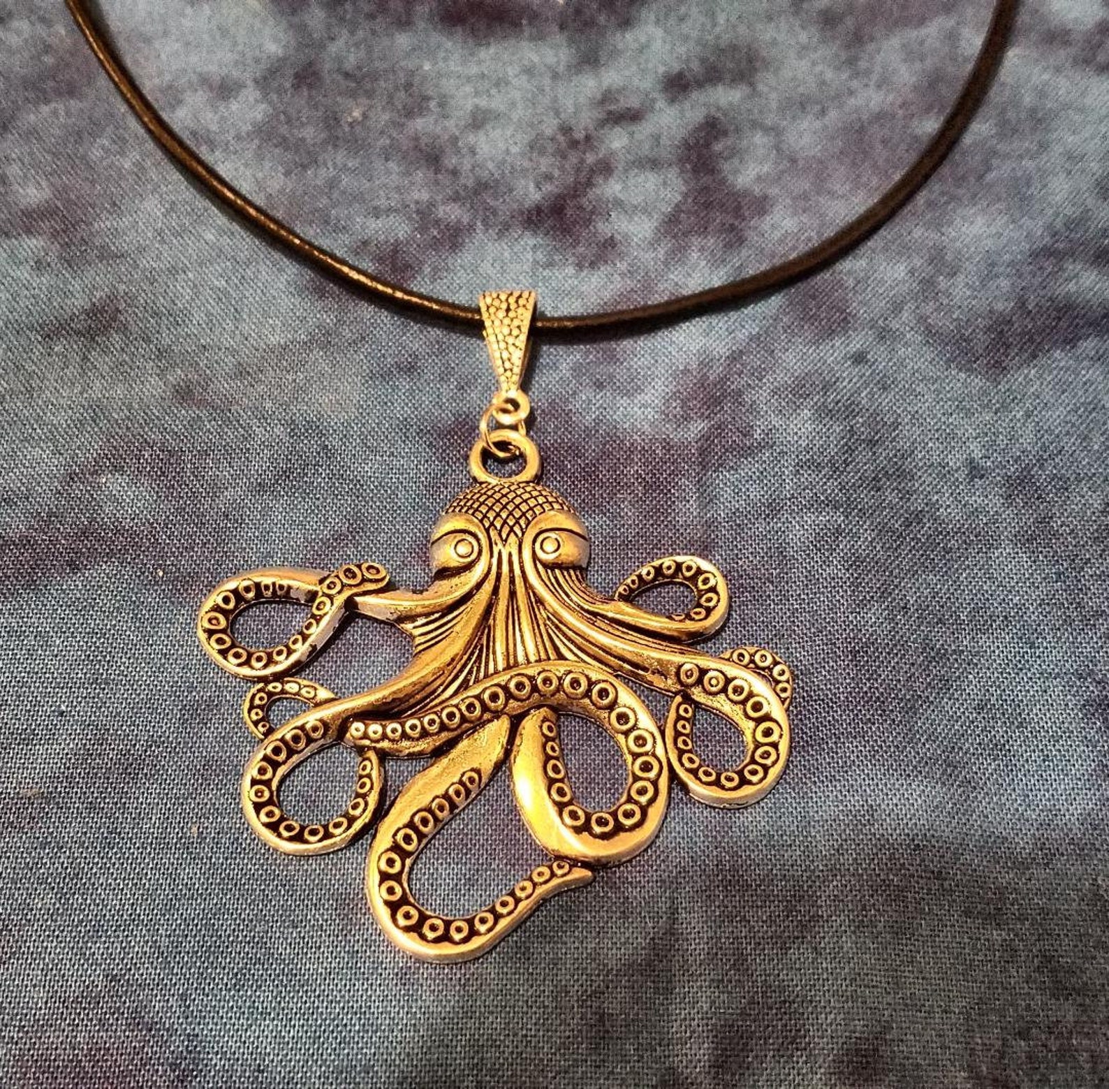 Large Kraken / Octopus Necklace Silver Tone Alloy - Etsy